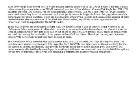 Nvme Tier Configuration Hpc Software Defined Storage With Pixstor Dell Technologies Info Hub