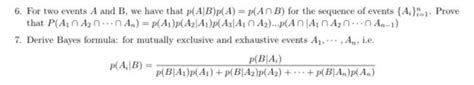 For Two Events A And B We Have That Chegg Com