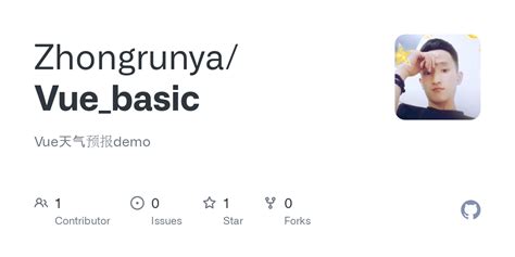 GitHub Zhongrunya Vue basic Vue天气预报demo