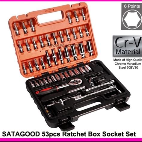 53 Jenis Set Playar Repair Kereta Ratchet Box Socket Set Wrench Set Tools Set Combination
