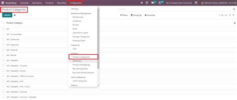 product categories in odoo 16 inventory odoo v16 enterprise edition book