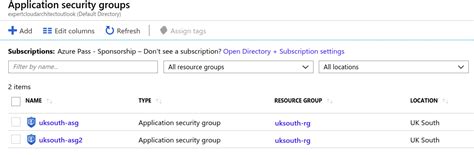 create application security group as destination for inbound port