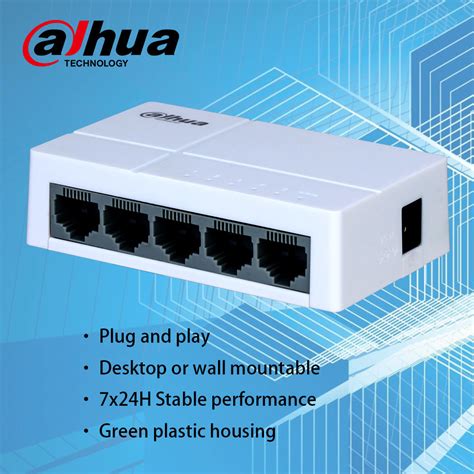 Dahua 5 8 Port Desktop Fast Ethernet Network Switch 10 100mbps For Cctv Ip Network Cameras