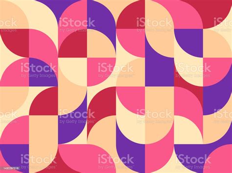 바우 하우스 스타일의 추상적 인 배경 디자인 펀치 색상의 벡터 패턴 1950 1959 년에 대한 스톡 벡터 아트 및 기타 이미지 1950 1959 년 기하 도형 다중
