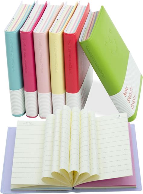 Mouyat 12 Pack Mini Smiley Diary Notebook 100 Sheets Pocket Notepad