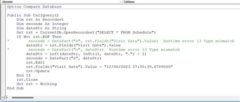 Working With Datetimeextended In Access
