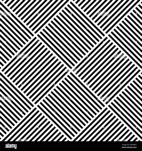 Vector Abstract Geometric Seamless Pattern Weaving Textile Fabric With Black And White Crossed