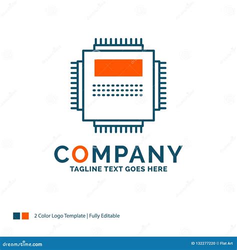Processor Hardware Computer Pc Technology Logo Design Blue Stock
