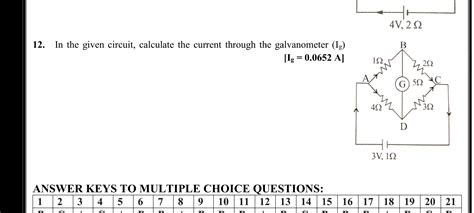 12 In The Given Circuit Calculate The Current Through The Galvanometer