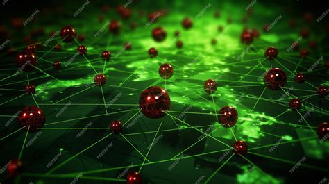 Detailed View Of Interconnected Nodes In A Computer Network With
