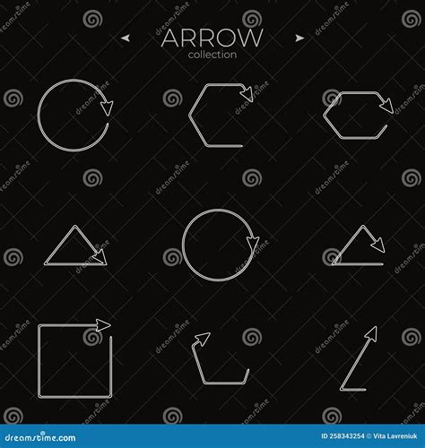 Line Arrow Icon Set Line Icons Collection Modern Vector Symbols