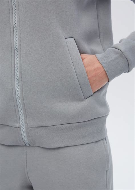 Світшот тринитка утеплена на блискавці сірий