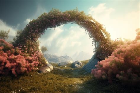 Spring Flowers Arch Plant Generate Ai Premium Ai Generated Image