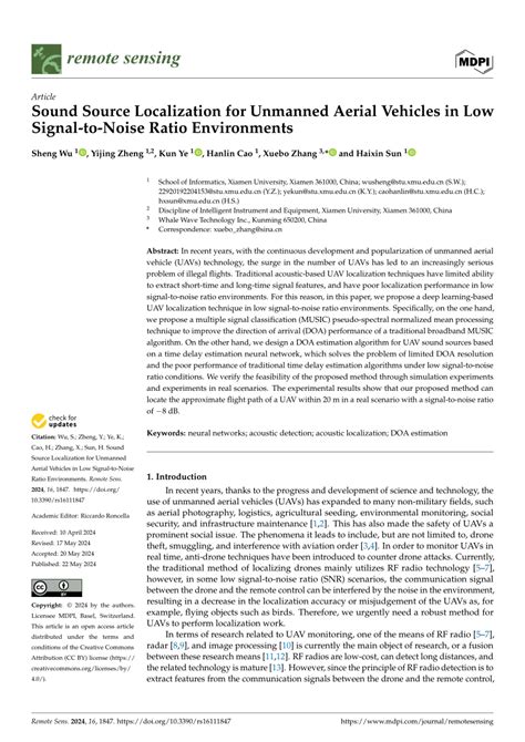 Pdf Sound Source Localization For Unmanned Aerial Vehicles In Low