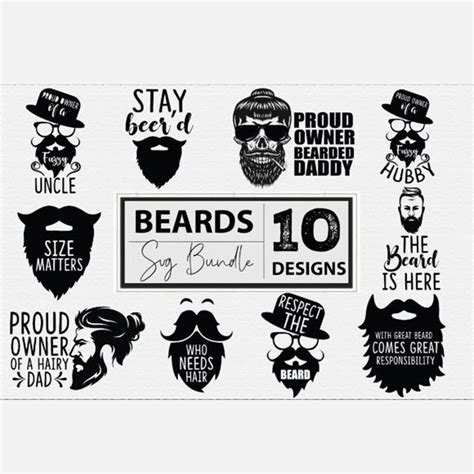 10 Beards Designs Bundle Masterbundles