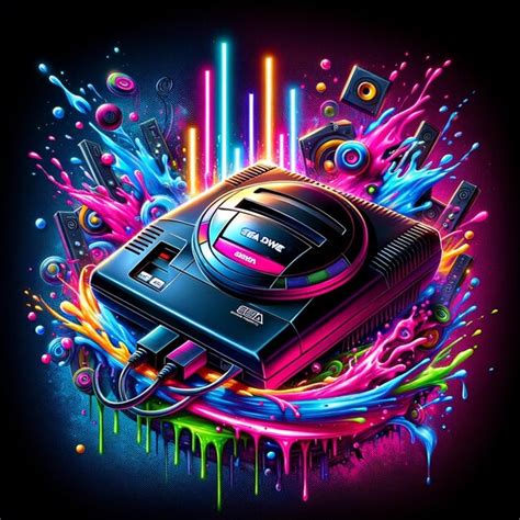 Premium Photo Vibrant Retro Gaming Console Explosion