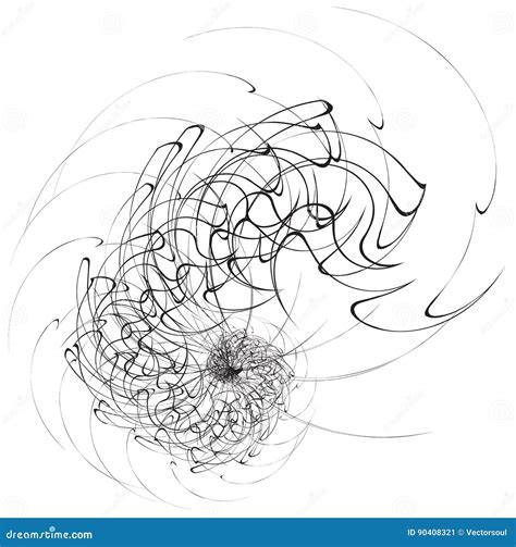 Geometric Spiral Shape Motif With Circular Elements Stock Illustration