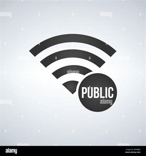Wifi Connection Signal Icon With Public Sign In The Circle Vector Illustration Isolated On