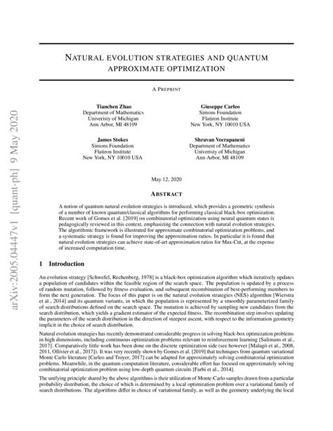 Natural Evolution Strategies And Quantum Approximate Optimization Deepai