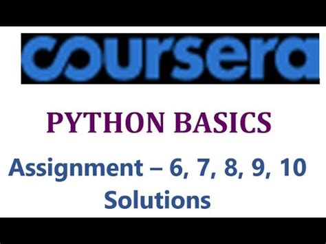 Coursera Python Basics Assignment Solutions YouTube