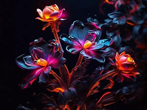 Premium Photo Orange And Yellow Gerbera Flowers And Eustoma With Stems And Their Reflection In