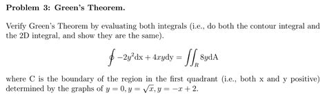 Solved Problem 3 Greens Theoremverify Greens Theorem By