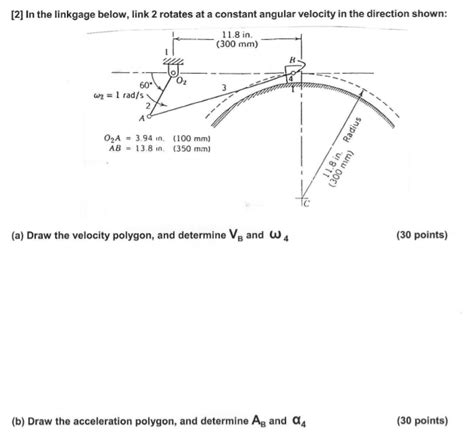 Solved [2] In The Linkgage Below Link 2 Rotates At A
