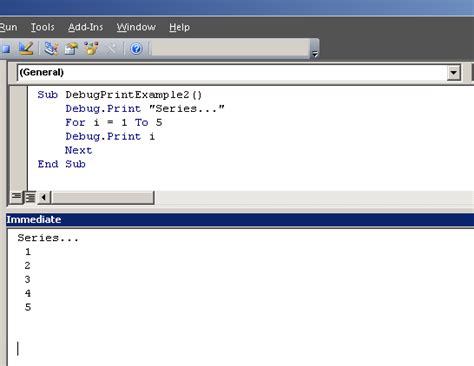 Excelpoweruser Debugprint Statement And Immediate Window