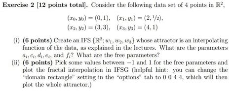 Solved Exercise Points Total Consider The Following Chegg