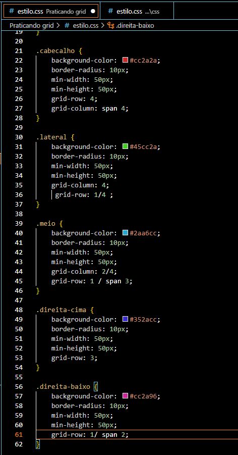 consolidando o grid column and row css dispondo elementos com