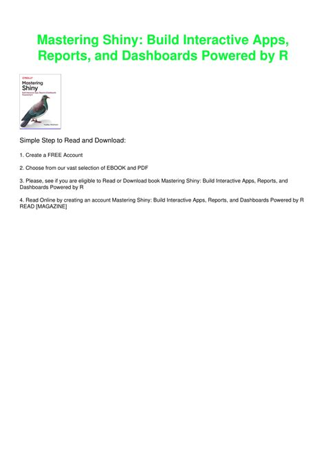 PPT PDF READ Mastering Shiny Build Interactive Apps Reports And Dashboards Powere