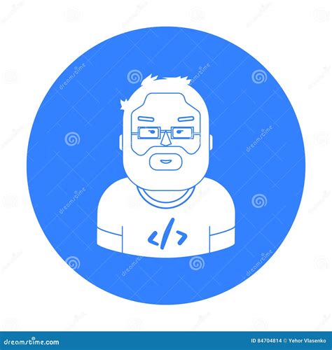 Programmer Icon In Black Style Isolated On White Background People Of