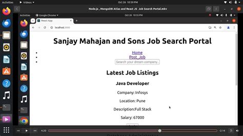 Node Js Mongodb Atlas And React Js Job Search Portal Youtube