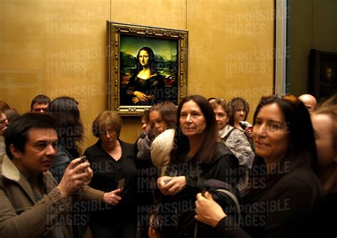 People Stood Around The Painting Of The Mona Lisa Impossible Images