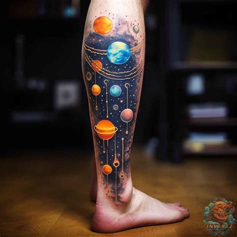 Abstract Solar System Tattoo