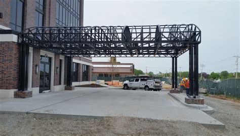 Entrance Canopy Install Structure Baraboo Tent And Awning