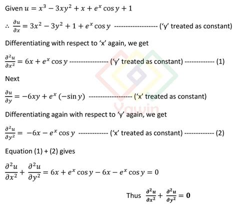 If U X 3 3xy 2 X E X Cosy 1 Show That ∂ 2 U ∂x 2 ∂ 2 U ∂y 2 0 Yawin