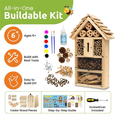 Sparkjump Premium Bug Hotel Kit Diy Solid Cedar Wood