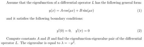 assume that the eigenfunction of a differential