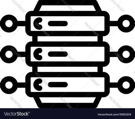 Digital Server Data Icon Outline Style Royalty Free Vector