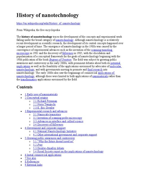History Of Nanotechnology From Wikipedia 2019 Pdf Nanotechnology Emerging Technologies History Of Nanotechnology From Wikipedia 2019 Pdf Nanotechnology Emerging Technologies