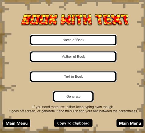 Minecraft Book Give Command Generator Minecraft Mod