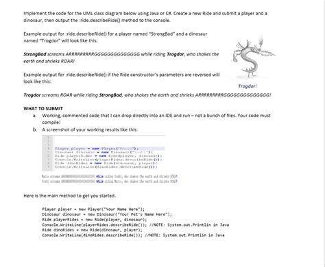 Solved Implement The Code For The Uml Class Diagram Below