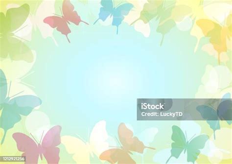 스프링 디자인 배경입니다 프레임과 나비가 있는 봄 시즌 카드 표지 또는 포스터용 벡터 일러스트레이션 가격에 대한 스톡 벡터 아트