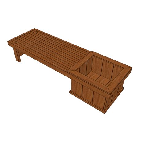 Planter Bench Sketchup Model Cadblocksfree Thousands Of Free Cad Blocks