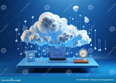 Cloud Computing Concept Where Data And Information Seamlessly Flow And