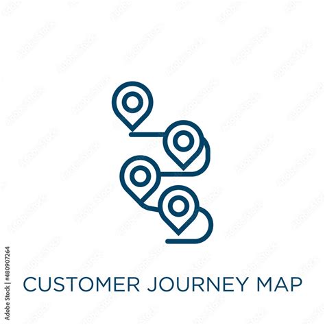 Customer Journey Map Icon Thin Linear Customer Journey Map Journey Map Outline Icon Isolated