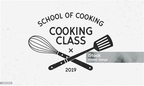 요리 클래스 Grunge 텍스처와 빈티지 엠 블 럼 요리 학교 상징 템플릿입니다 빈티지 디자인 포스터입니다 레이블 배지 음식 스튜디오 요리 강좌 요리 학교에 대 한 포스터