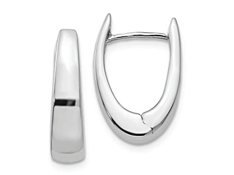 Rhodium Over 14k White Gold Hinged Hoop Earrings 1nv2va Jtv