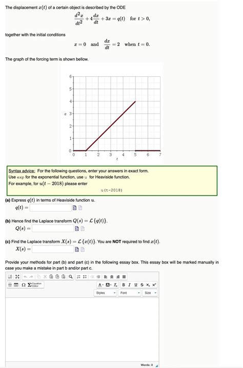 Solved The Displacement X T Of A Certain Object Is Chegg